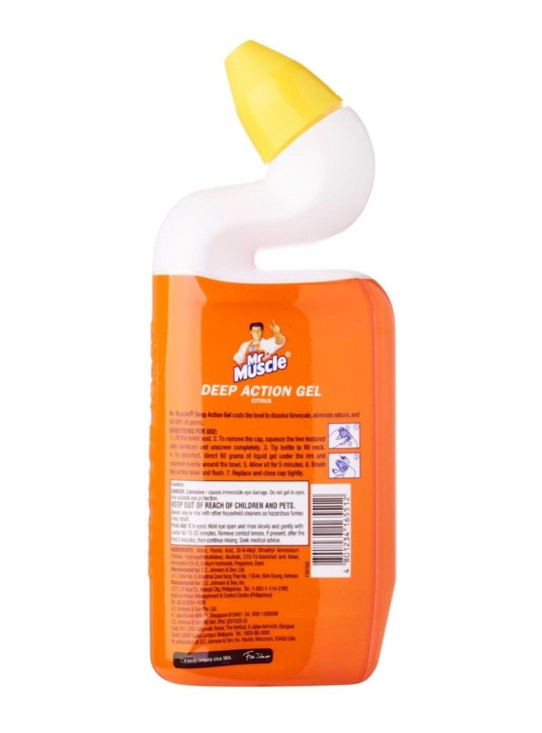 Mr Muscle Toilet Cleaner - Deep Action Gel (Citrus), Furniture & Home ...