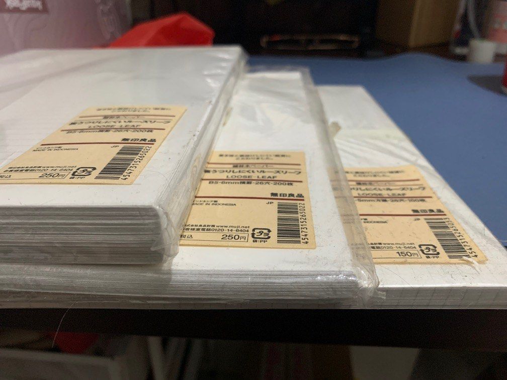 MUJI B5 loose leaf, Hobbies & Toys, Stationary & Craft, Stationery & School Supplies on Carousell