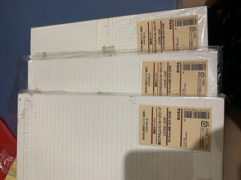 MUJI B5 loose leaf, Hobbies & Toys, Stationary & Craft, Stationery & School Supplies on Carousell