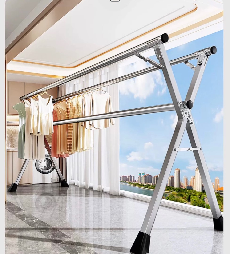 New X-Style Stainless Steel Clothes Drying Rack 1.6m, Furniture & Home ...