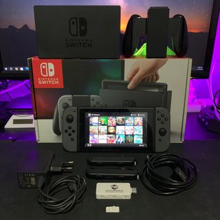 (NEG) Nintendo Switch Gen 1 with Atomic Purple Shell and Colorful ...