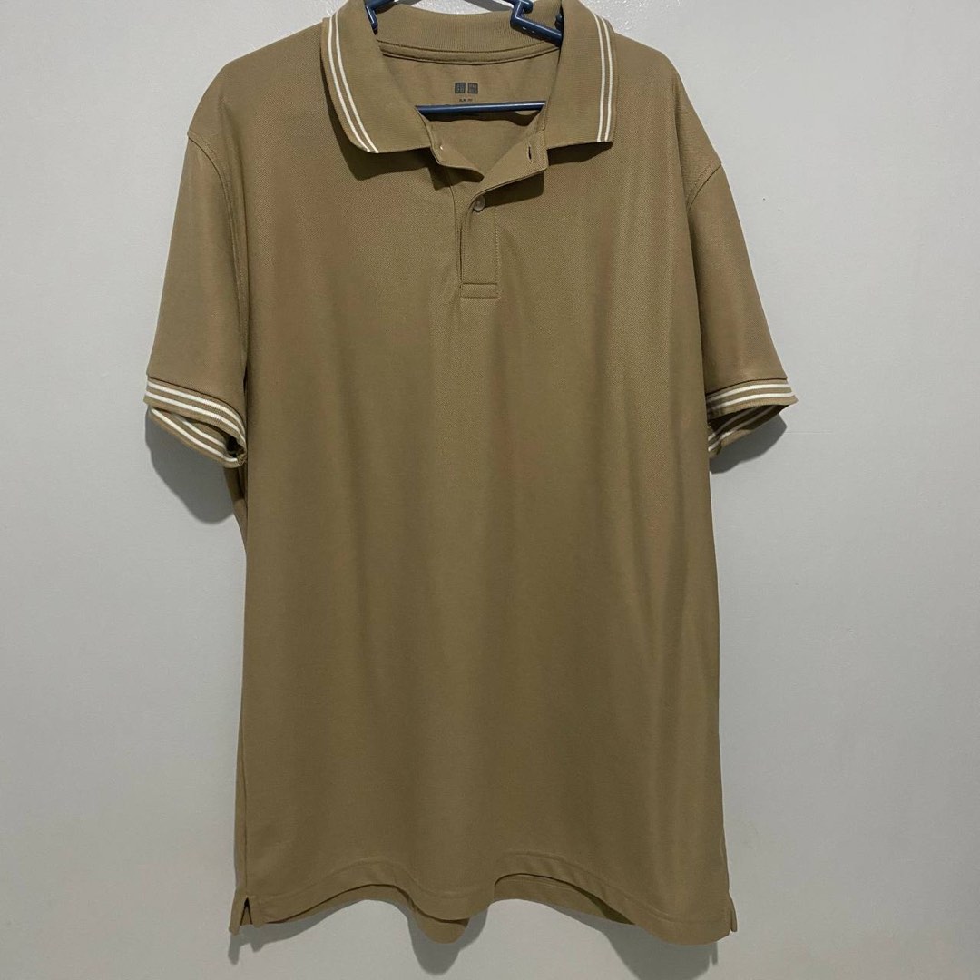 Original Uniqlo Beige Dry Pique Polo Shirt, Men's Fashion, Tops & Sets ...