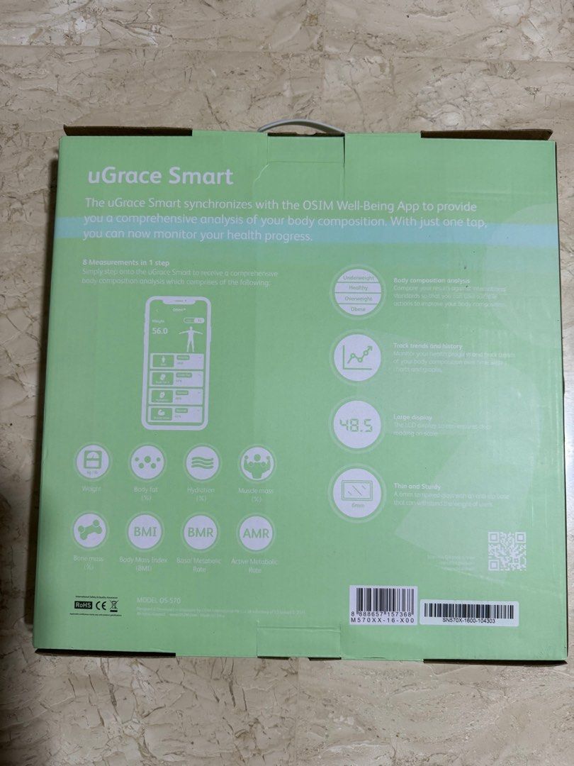 Osim uGrace Smart Weight Scale, Health & Nutrition, Health Monitors ...