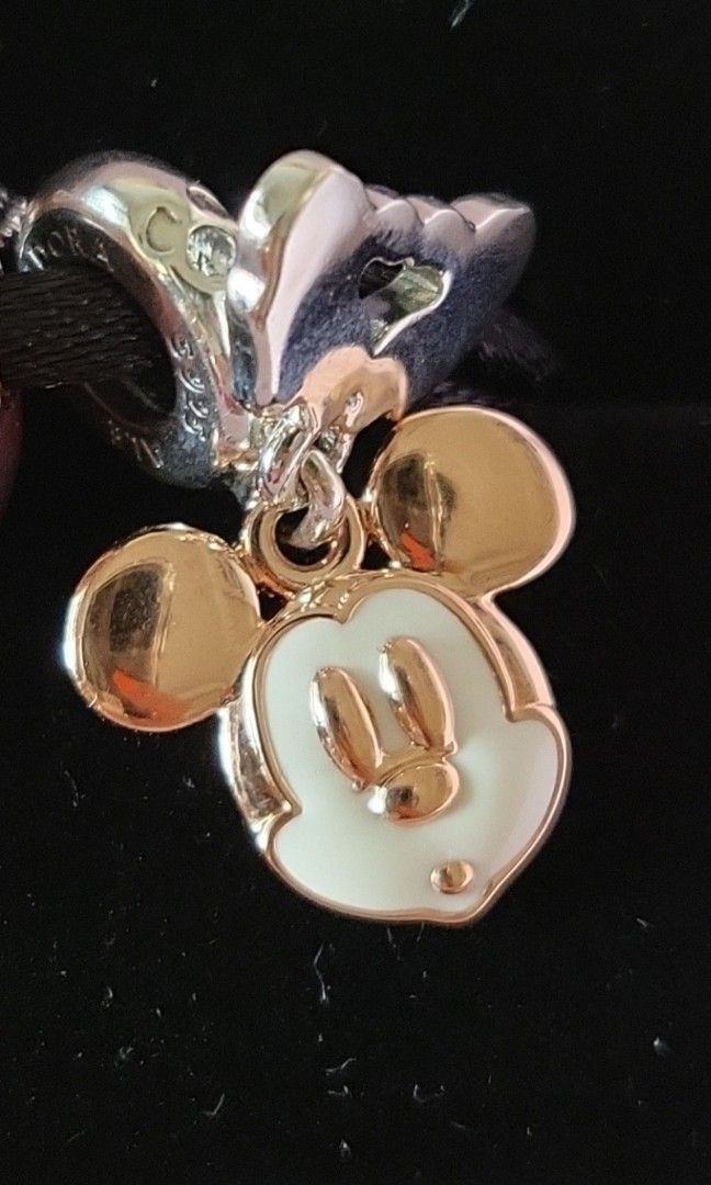 Pandora Mickey Mouse Double Dangle Charm, Women's Fashion, Jewelry ...