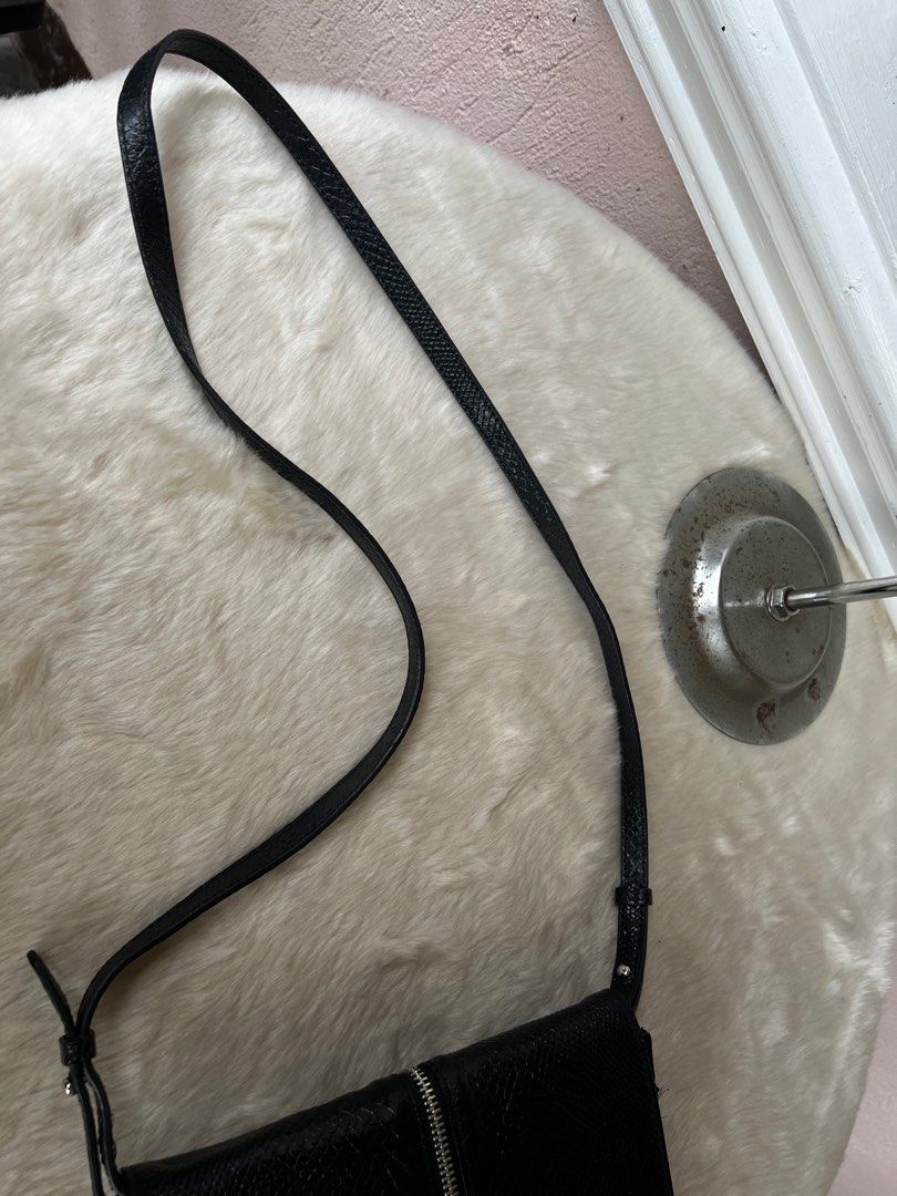 Patrice Breal Leather Sling Bag in Black, Women's Fashion, Bags ...