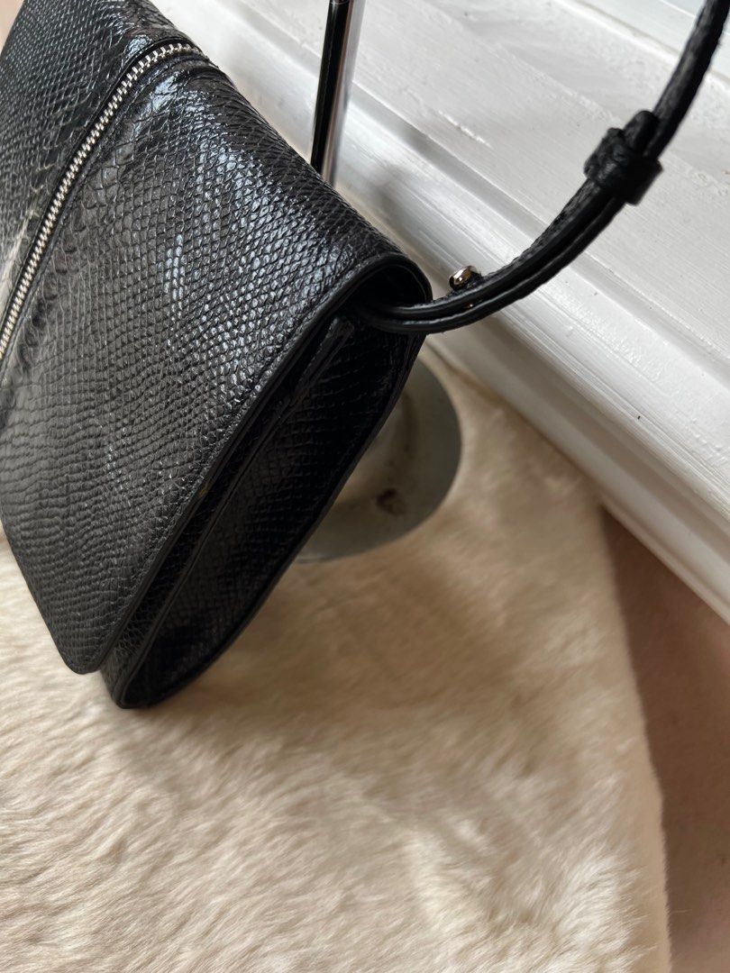 Patrice Breal Leather Sling Bag in Black, Women's Fashion, Bags ...