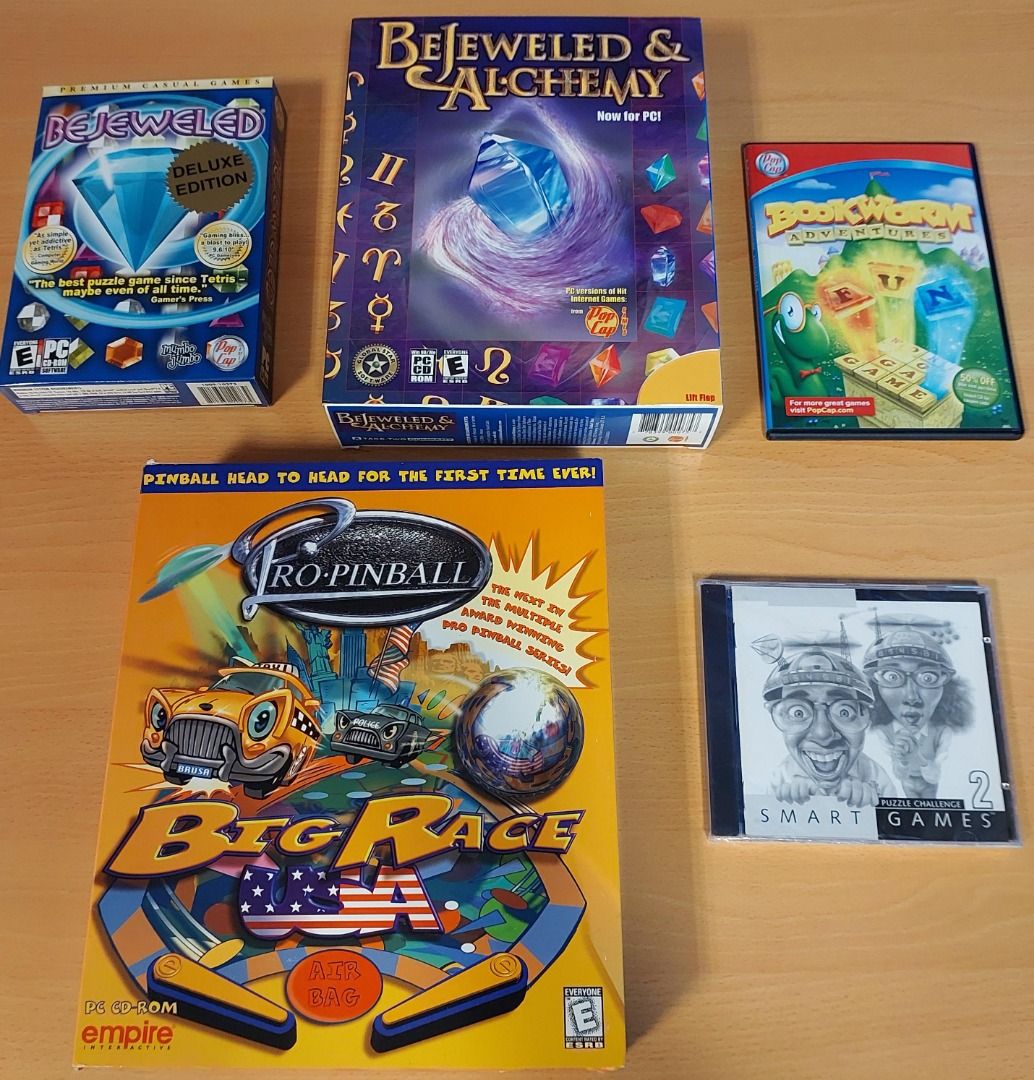 PC Classic/Puzzle Games: Bejeweled, Bookworm, Pro Pinball, Smart Games ...