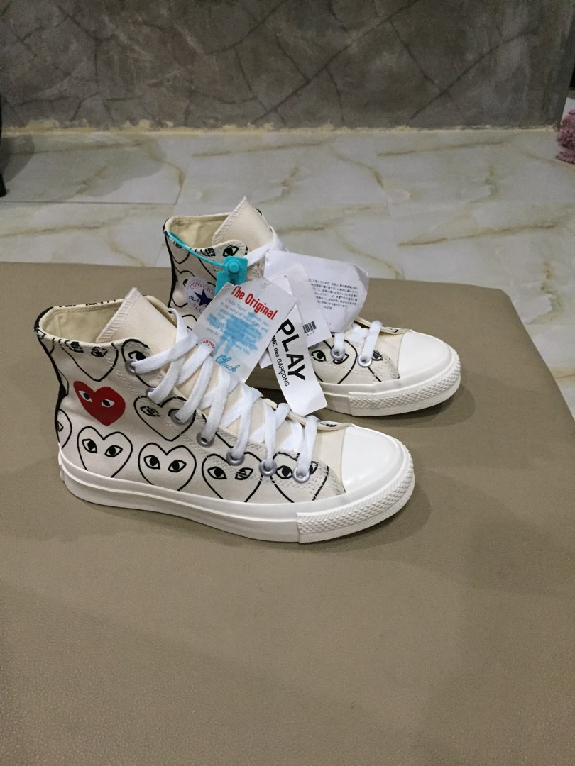 Play Cdg x Converse Chuck Taylor High, Women's Fashion, Footwear ...