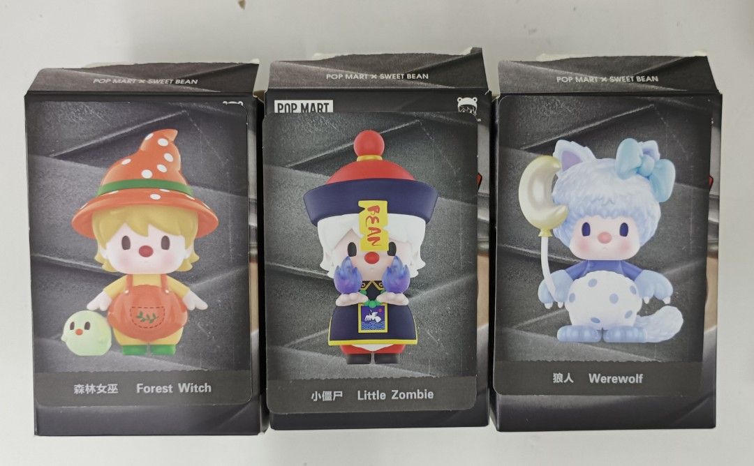 Popmart Sweet Bean Spooky Tales series Little Zombie, Cat Monster ...