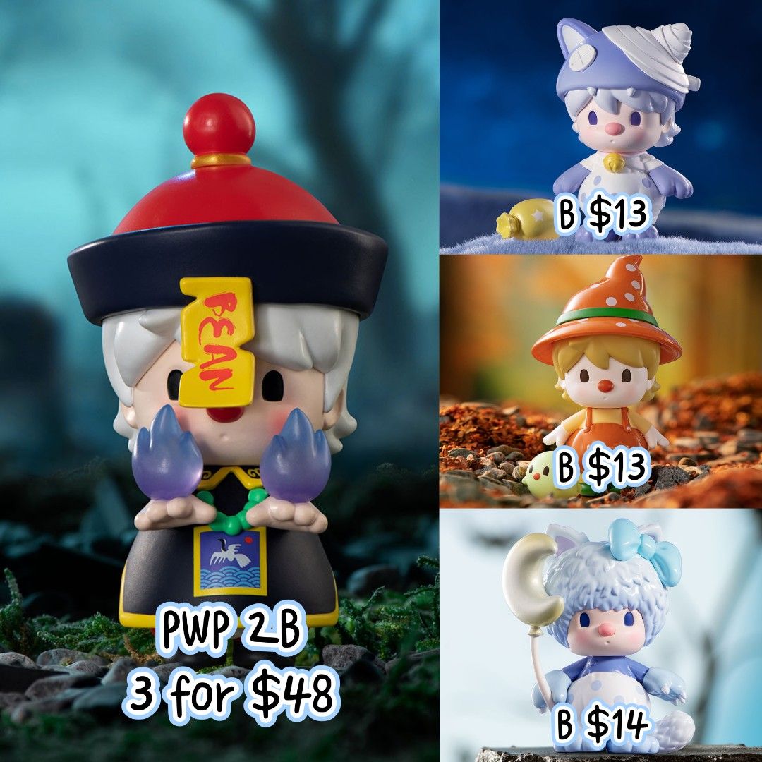 Popmart Sweet Bean Spooky Tales series Little Zombie, Cat Monster ...