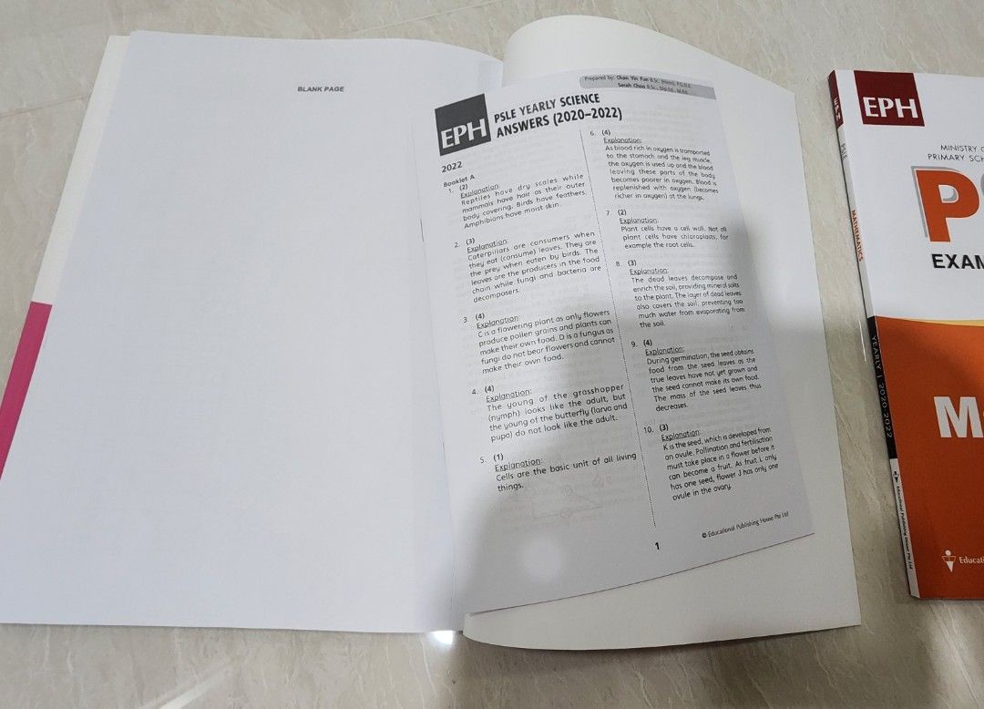 PSLE past papers 2020 to 2022 for Math, Sc and Chinese Brand New ...