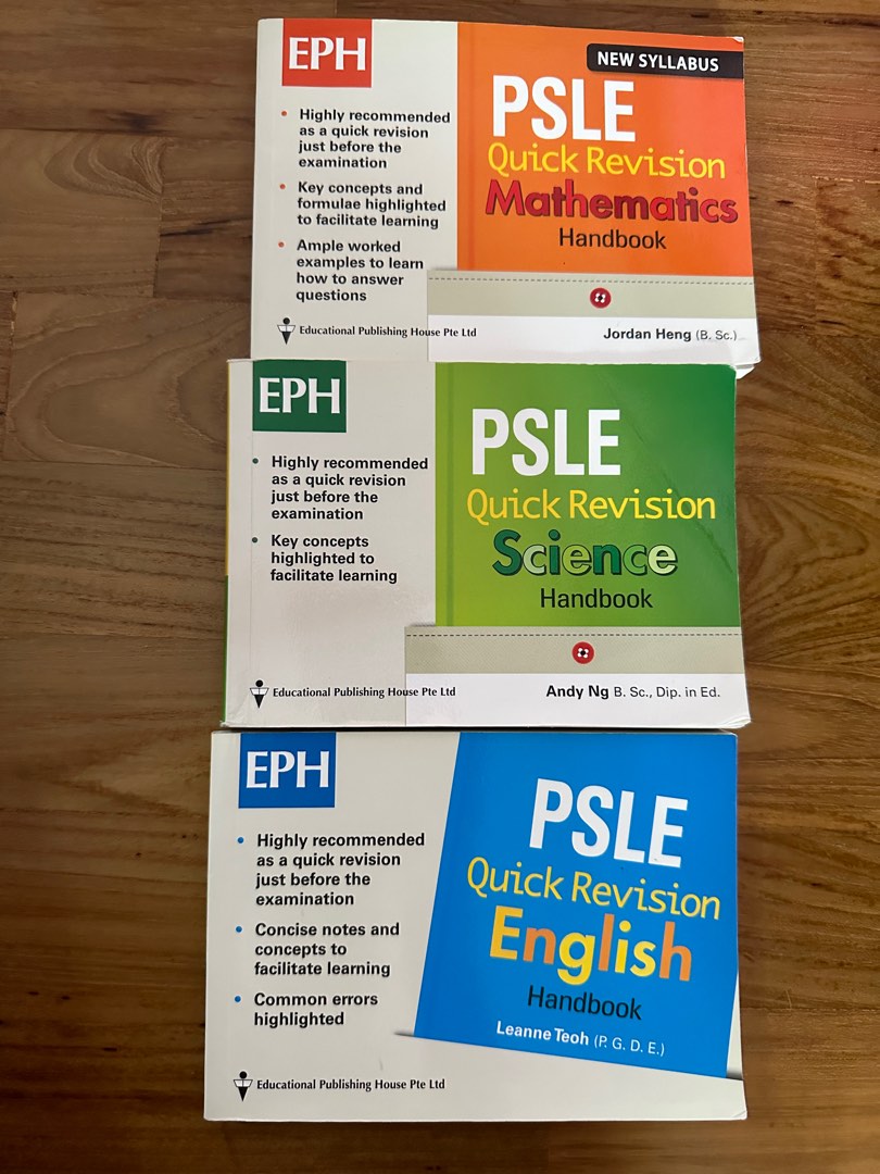 PSLE Quick Revision Handbooks and unused papers(3 sets per subject ...