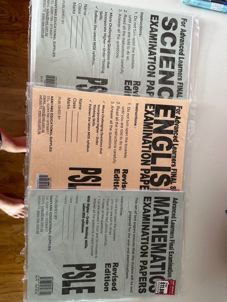 PSLE Quick Revision Handbooks and unused papers(3 sets per subject ...