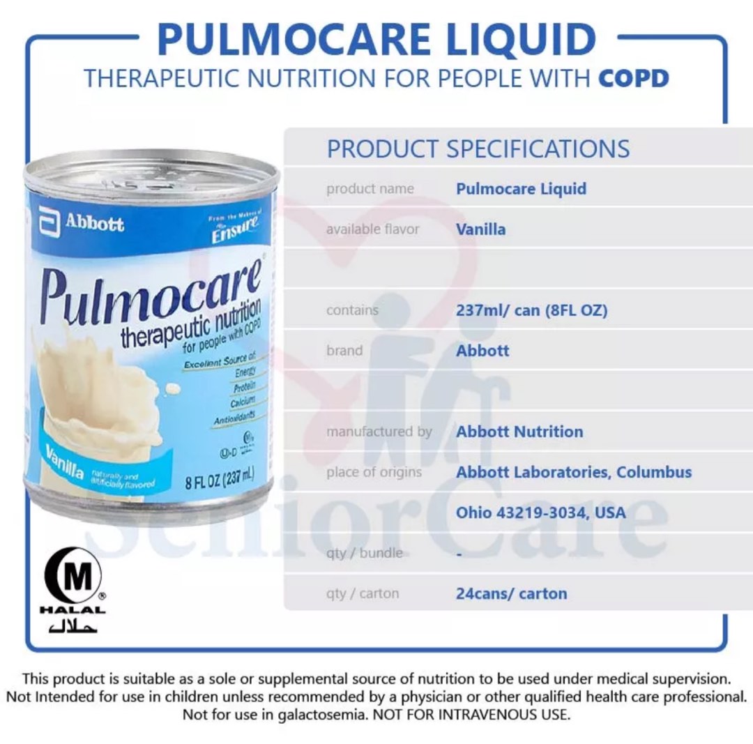 PULMOCARE LIQUID THERAPEUTIC NUTRITION FOR PEOPLE WITH COPD, Health ...