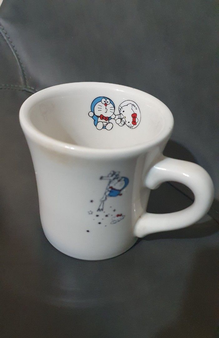 Rare Doraemon x Hello Kitty Mug/Cup, Everything Else on Carousell
