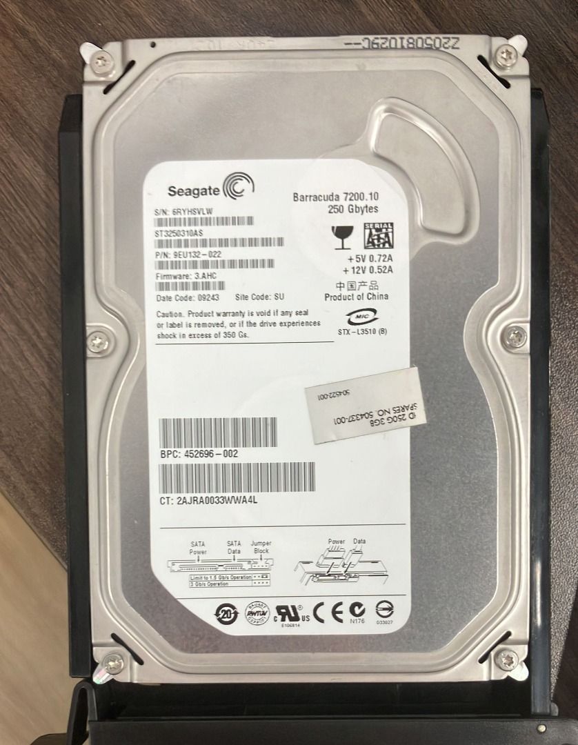 Seagate Barracuda 7200.10 250 GB Hard Disk, Computers & Tech, Parts ...