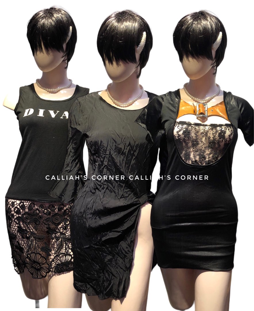 Sexy black mini dress mafia gothic punk dress cosplay gangnam mafia ...