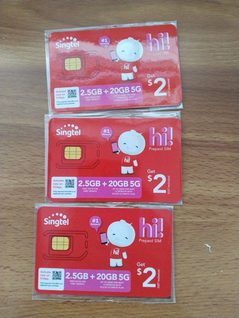 Singtel Hi Prepaid Sim Card, Mobile Phones & Gadgets, Mobile & Gadget Accessories, Sim Cards on ...