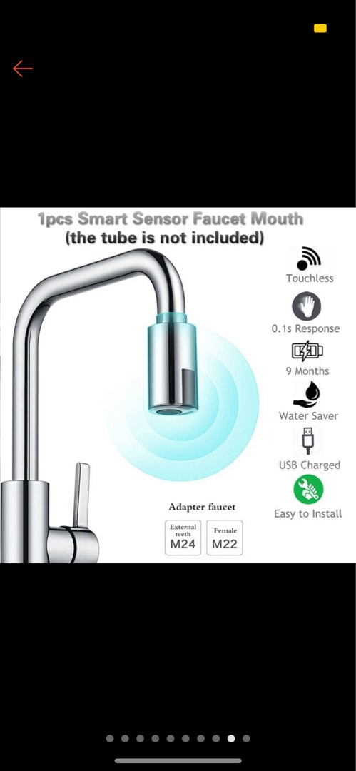 Smart Motion Sensor Faucet Adapter black, Furniture & Home Living, Home ...