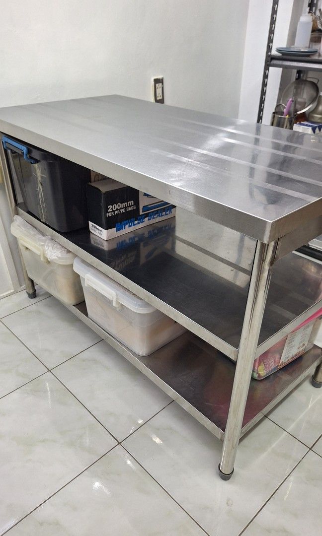 Stainless Steel Baking Working Table, Furniture & Home Living ...