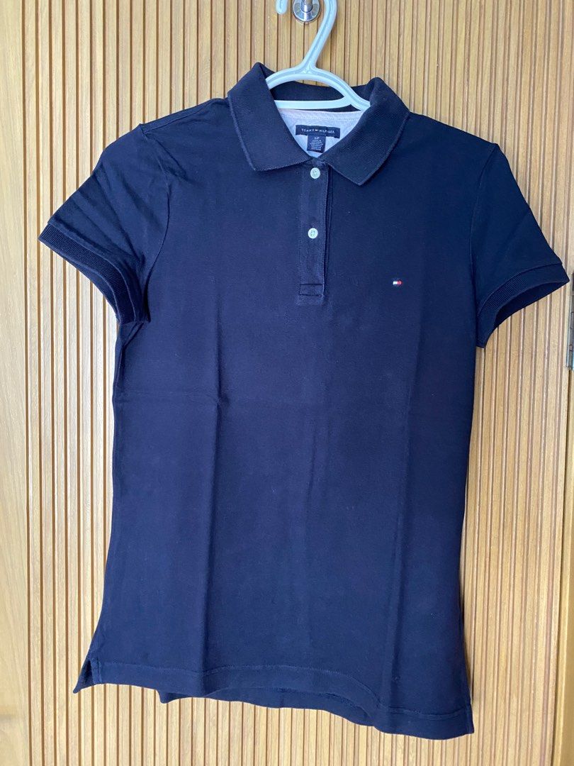 Tommy Hilfiger Women Navy Blue Collared Shirt Womens Fashion Tops