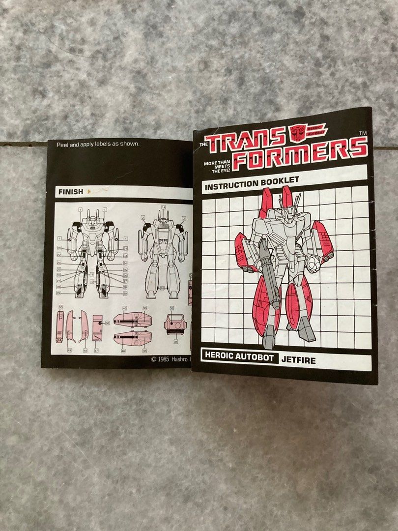 Transformers g1 Vintage Jetfire Instructions Booklet, Hobbies & Toys ...