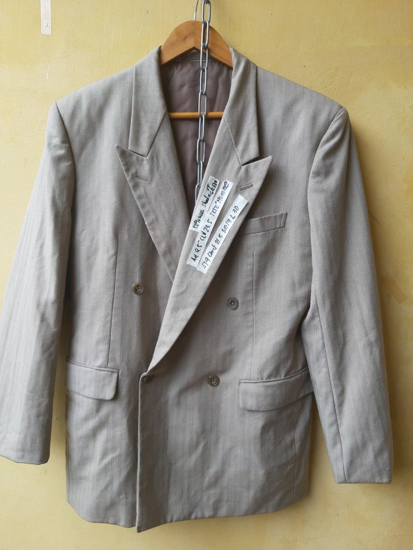 Tete Homme kaToh kazutaka Wool Shades of light green and brown Coat set ...