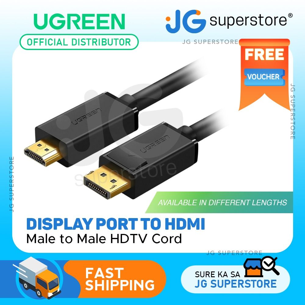 UGREEN 4K DisplayPort Male DP to Male HDMI Cable Full HD 30Hz HDTV Cord ...