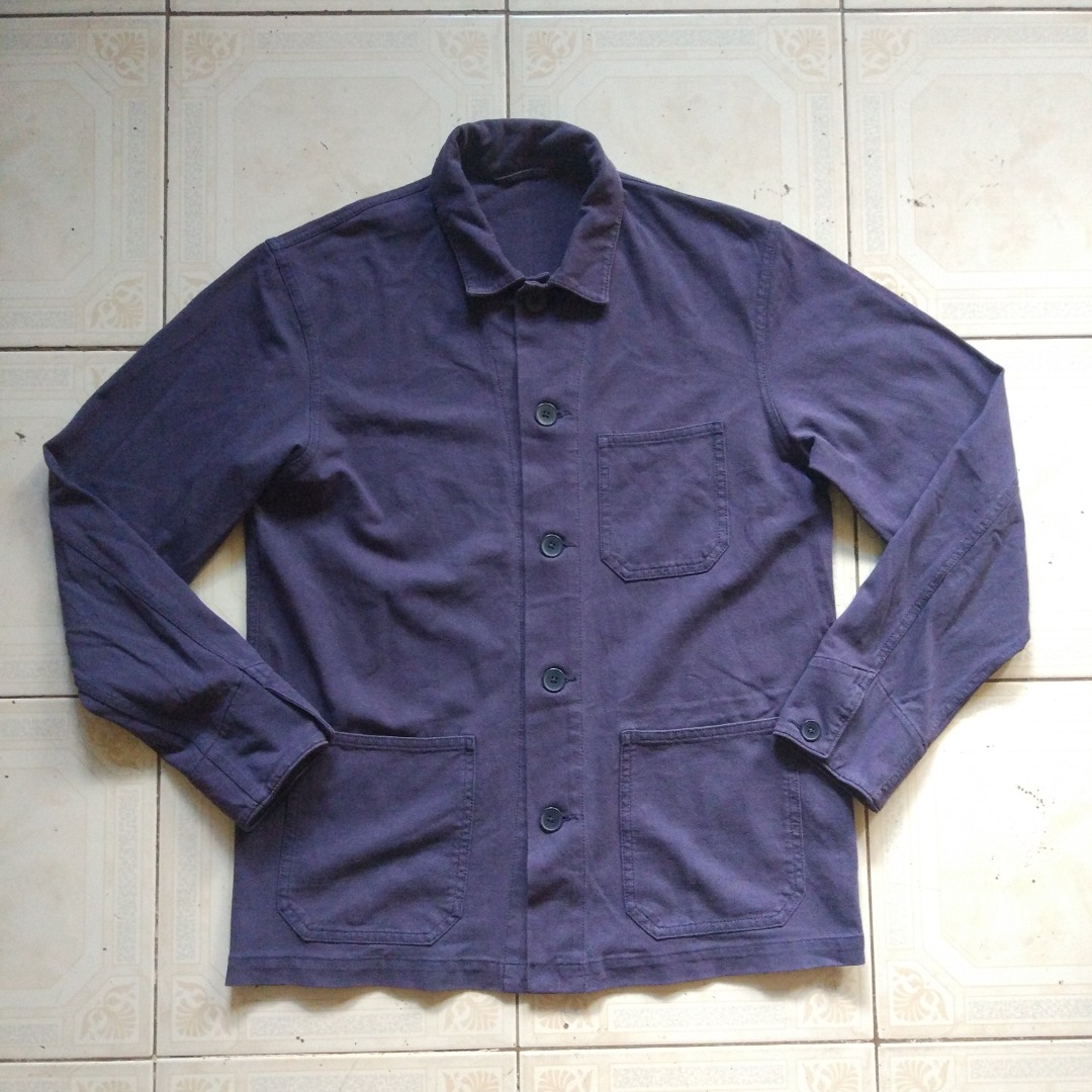Uniqlo Blue Chore Jacket M, Men's Fashion, Coats, Jackets and Outerwear ...