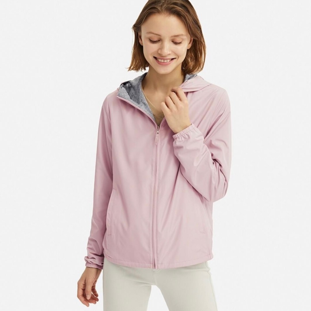 Uniqlo Reversible Parka Pink/Gray, Women's Fashion, Coats, Jackets and ...