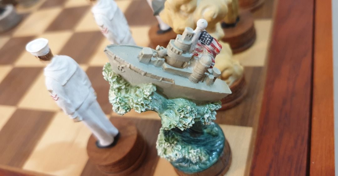 Veronese Hand Painted WW2 Wooden Chess Set, Hobbies & Toys, Toys ...