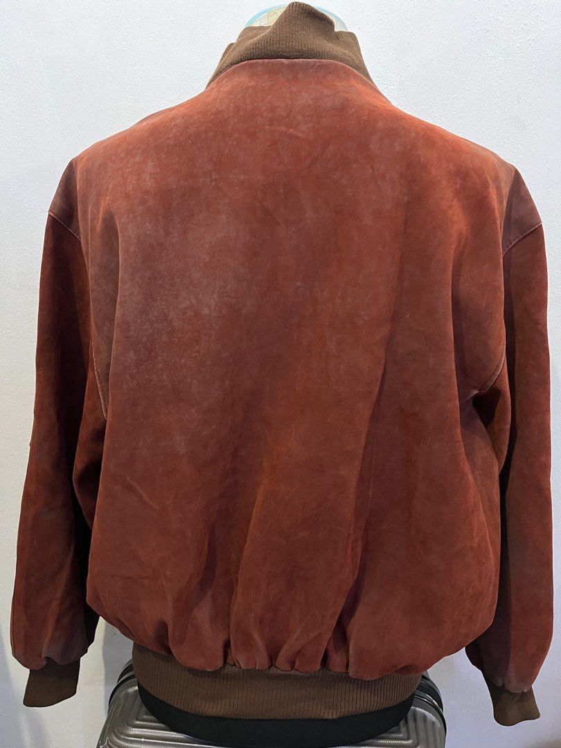 Vintage BOMBER jacket full leather suede GV MODA ITALIANA size L, Men's ...