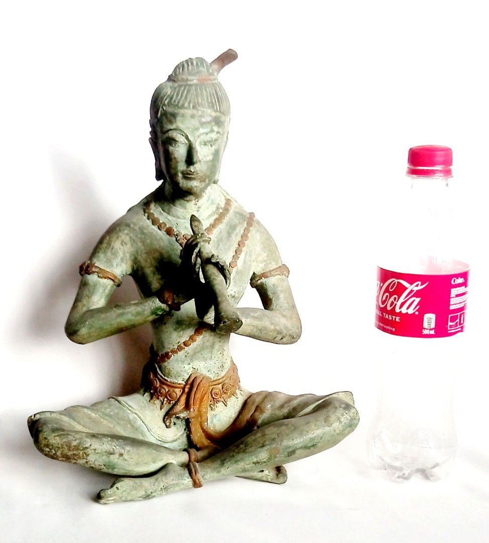 Vintage Thai Phra Aphai Mani figurine, solid brass, 1 ft. H, 3 kg, used, Furniture & Home Living ...