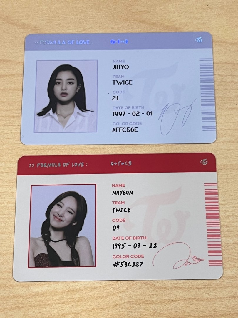 WTT / WTS twice formula of love nayeon jihyo id card, Hobbies & Toys ...
