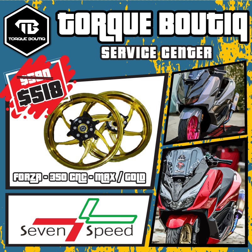 Xmax 300 Alloy Rims CNC by Seven Speed, Motorcycles, Motorcycle ...