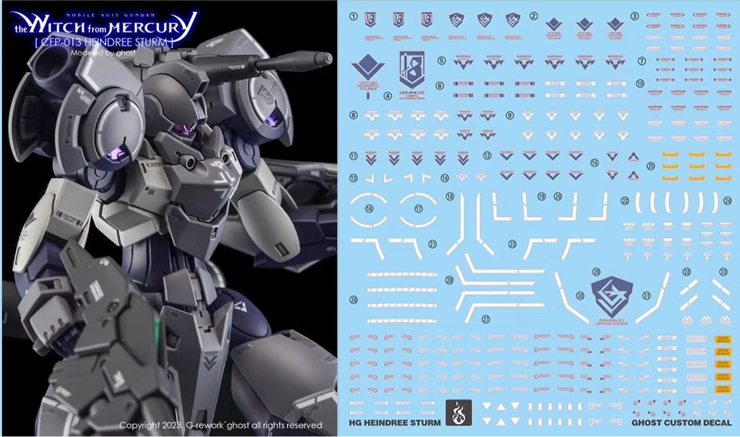 [Yan] HG Heindree Strum Gundam (G Rework Ver.) Ghost Custom Fluorescent ...