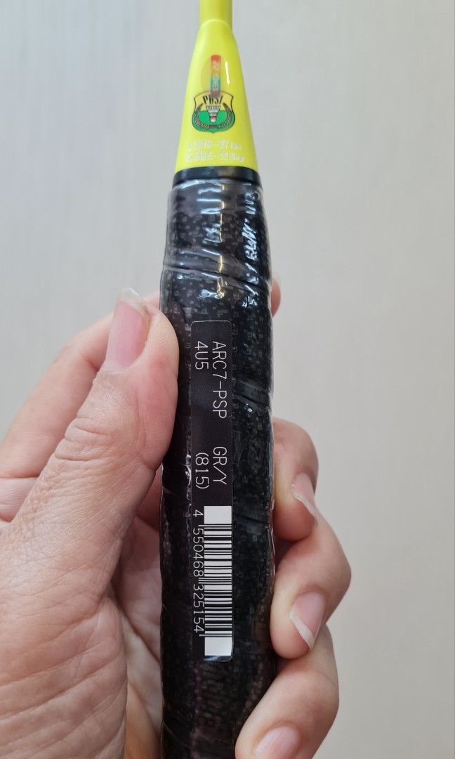 Yonex ArcSaber 7 Pro (Arc7Pro) 4UG5 Gray Yellow Badminton Racket, Sports Equipment, Sports ...