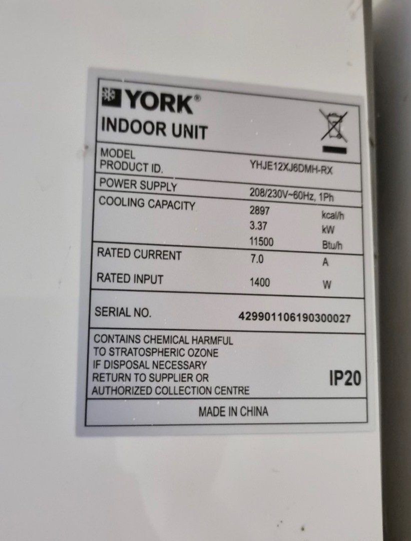 York Split type aircon, TV & Home Appliances, Air Conditioning and ...