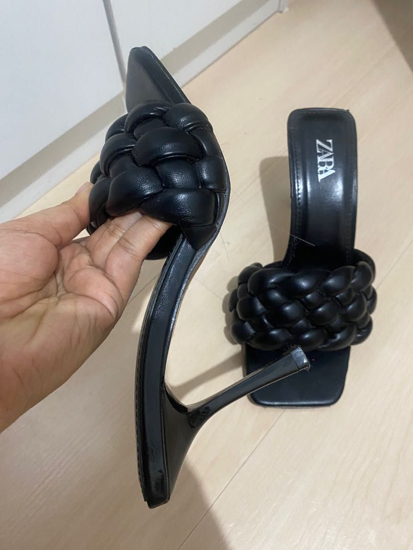 Zara High-heel Sleepers - braided, Women's Fashion, Footwear, Heels on ...