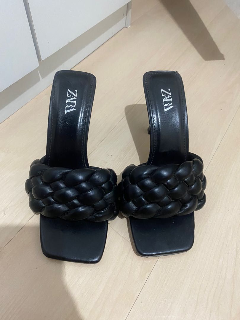 Zara High-heel Sleepers - braided, Women's Fashion, Footwear, Heels on ...