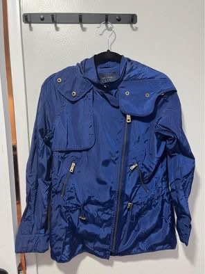 Zara Royal Blue Nylon Jacket, Women's Fashion, Coats, Jackets and ...