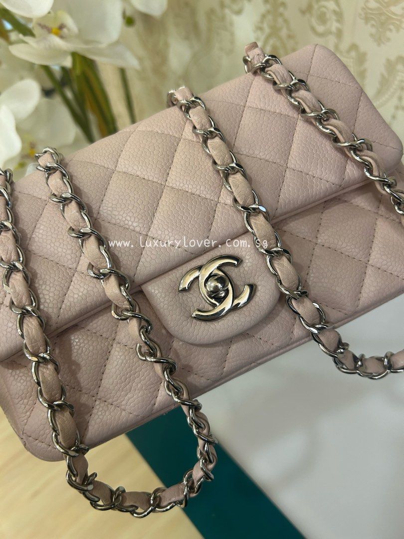 #18 Chanel Mini Rectangular Nude Pink Caviar SHW, Luxury, Bags ...