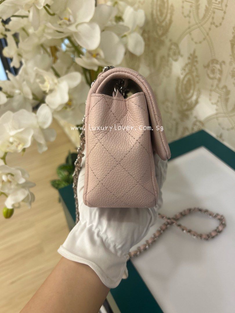 #18 Chanel Mini Rectangular Nude Pink Caviar SHW, Luxury, Bags ...