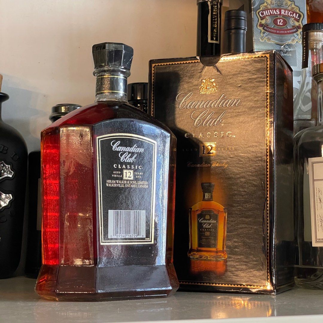 1L 1990s Canadian Club 12 Classic Whisky 1000ml, Food & Drinks ...