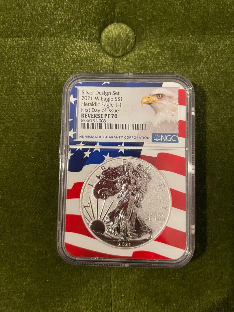 2021 鷹揚銀幣 1 oz silver coin (design set) (NGC PF 70), 興趣及遊戲, 收藏品及紀念品, 錢幣 ...
