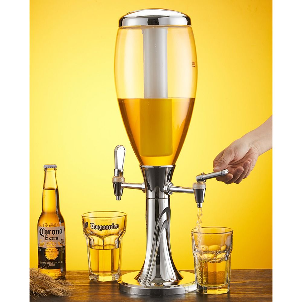 3L Beer Tower with dual taps - Dispenser Drink Beverage Tower Dispenser ...