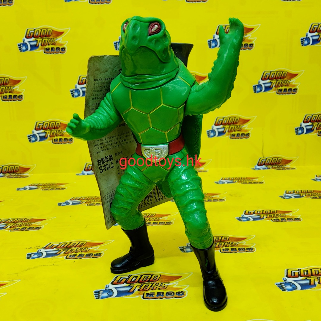 中古 BANDAI 吊牌 幪面超人怪人系列 2 V3怪人炮彈龜 BAZOOKA TURTLE 1992年 日本製 膠公仔 15cm 怪獸 搪膠 ...