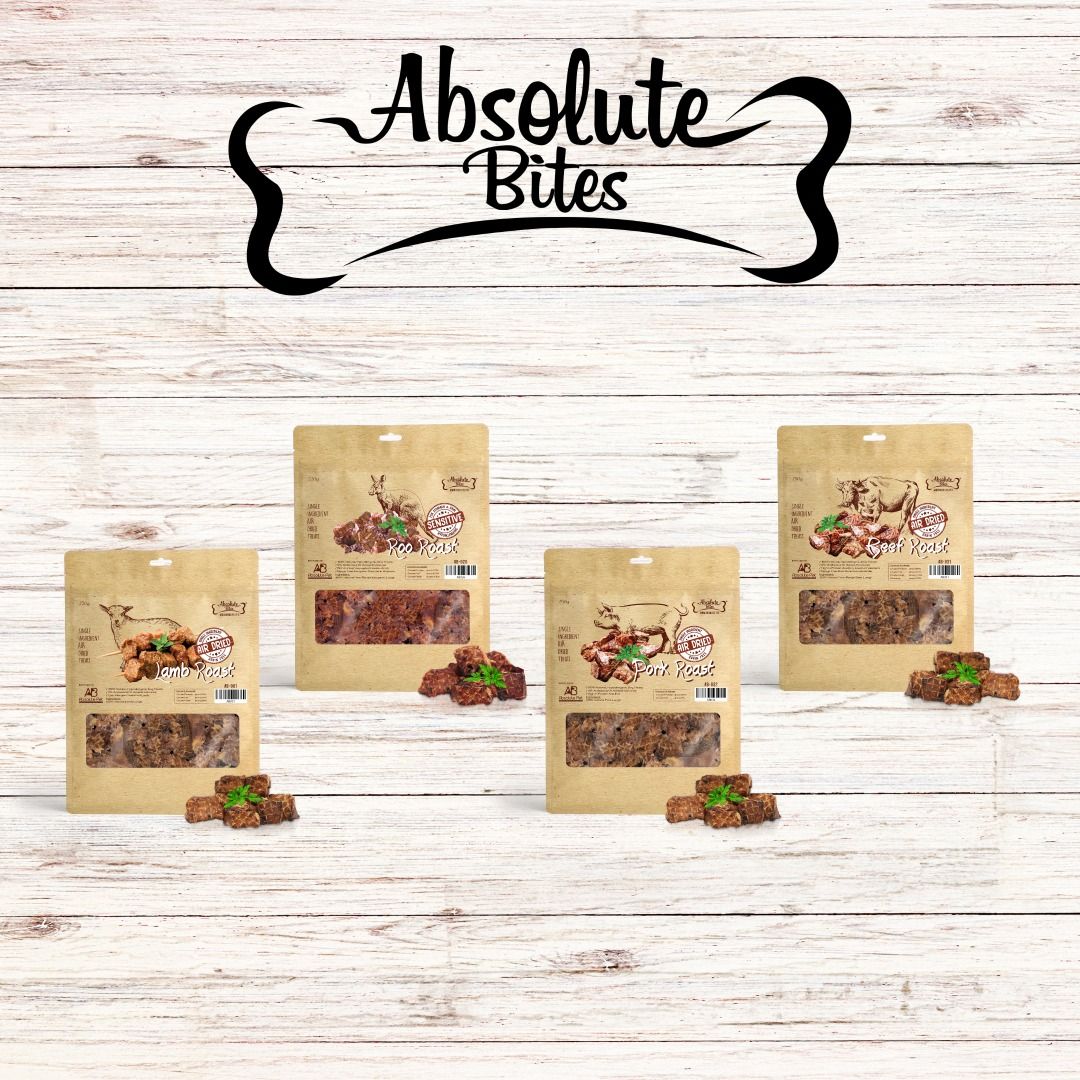 Absolute Bites Air Dried Roast Dog Treats (Large) (4 Flavours), Pet ...