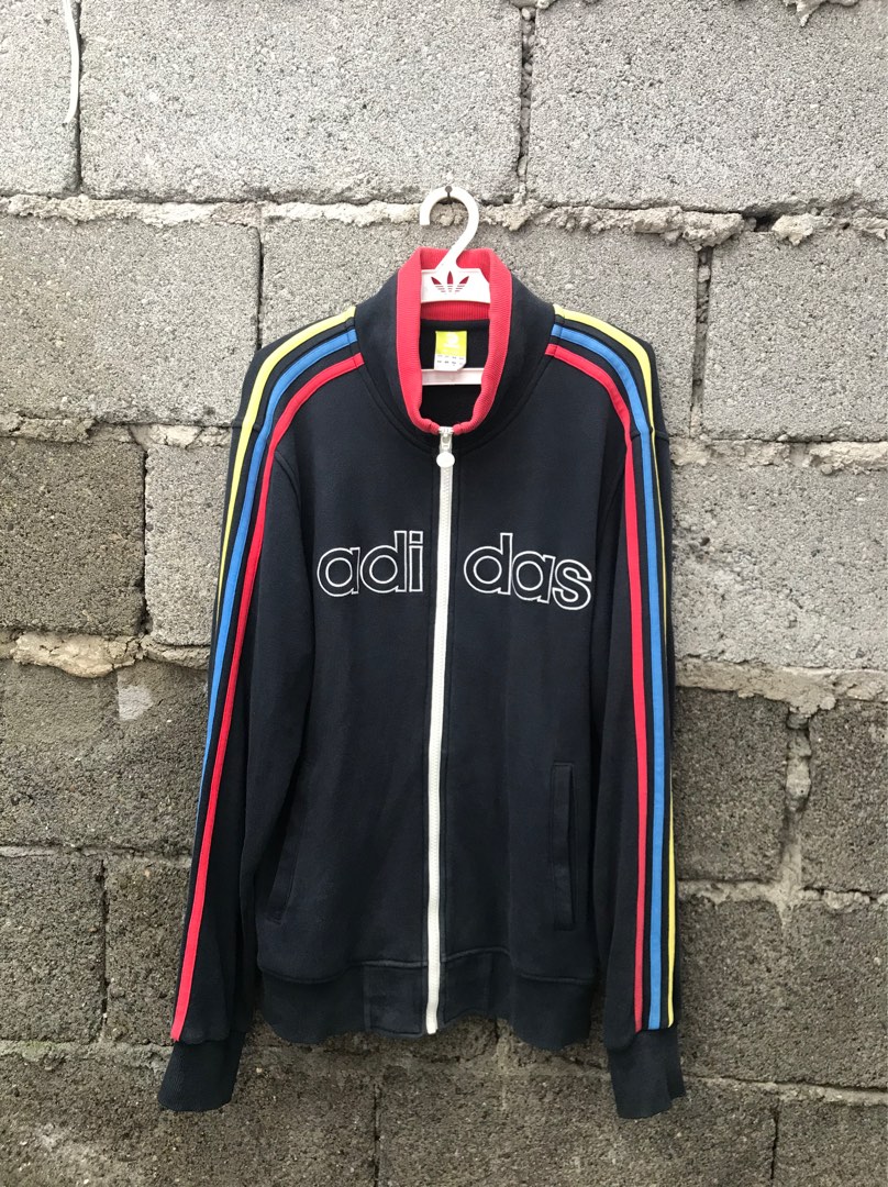 ADIDAS NEO LABEL 3 STRIPE COLOR SLEEVES JACKET (Yellow,Blue,Red), Men's ...