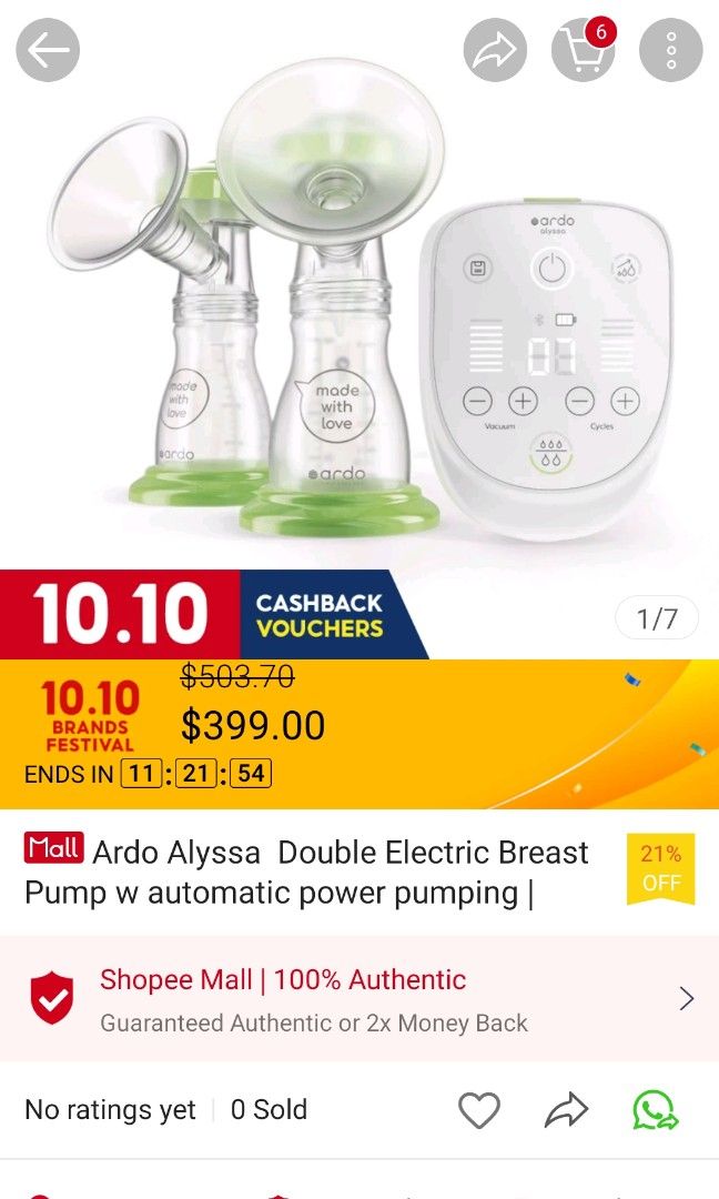 ardo alyssa double electric breast pump, Babies & Kids, Nursing ...